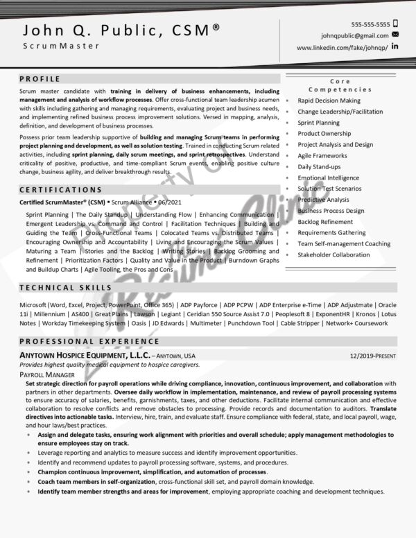 Scrum Master | The Résumé Clinic